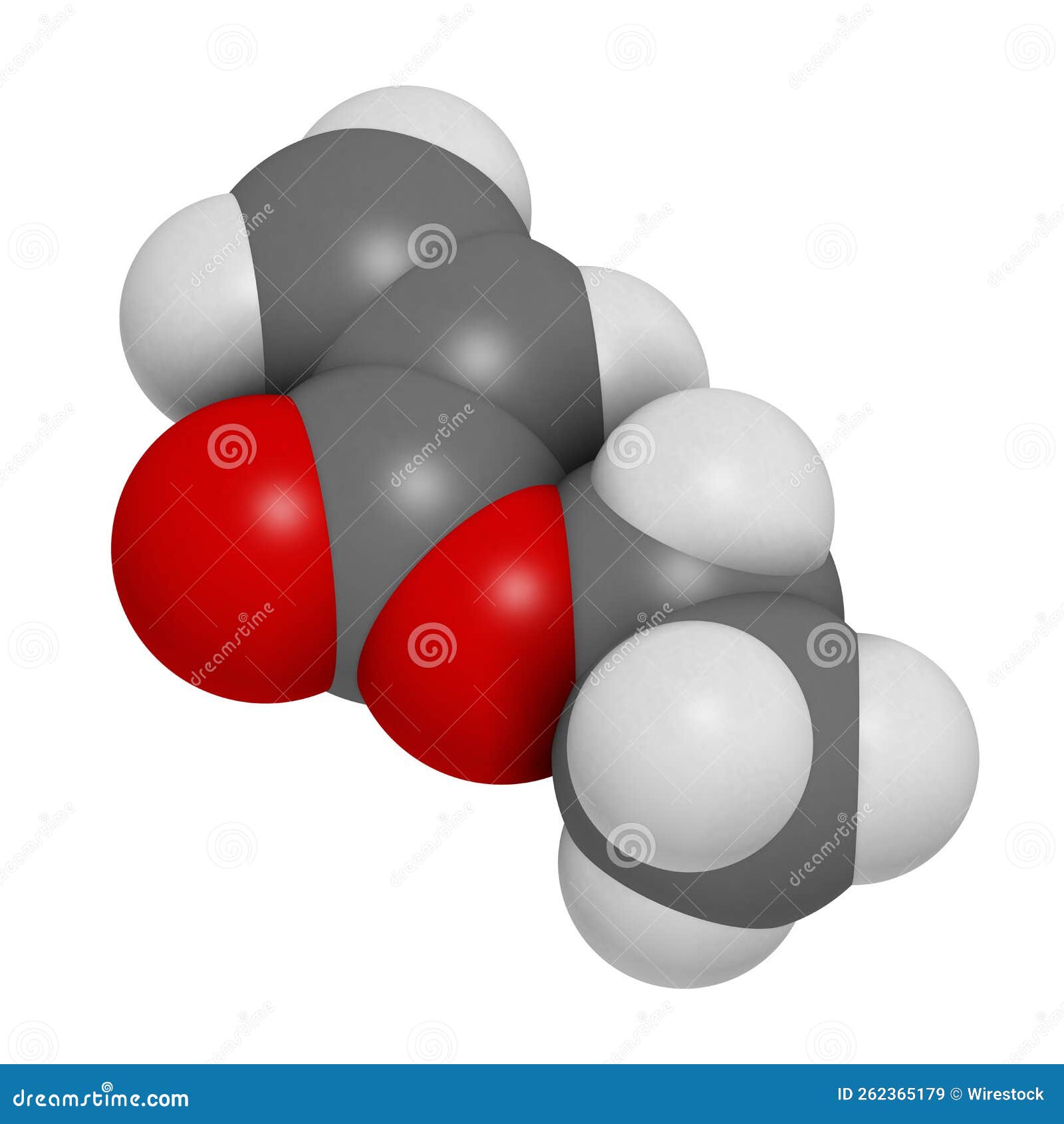 Ethyl Acrylate Molecule. 3D Rendering Stock Illustration - Illustration ...
