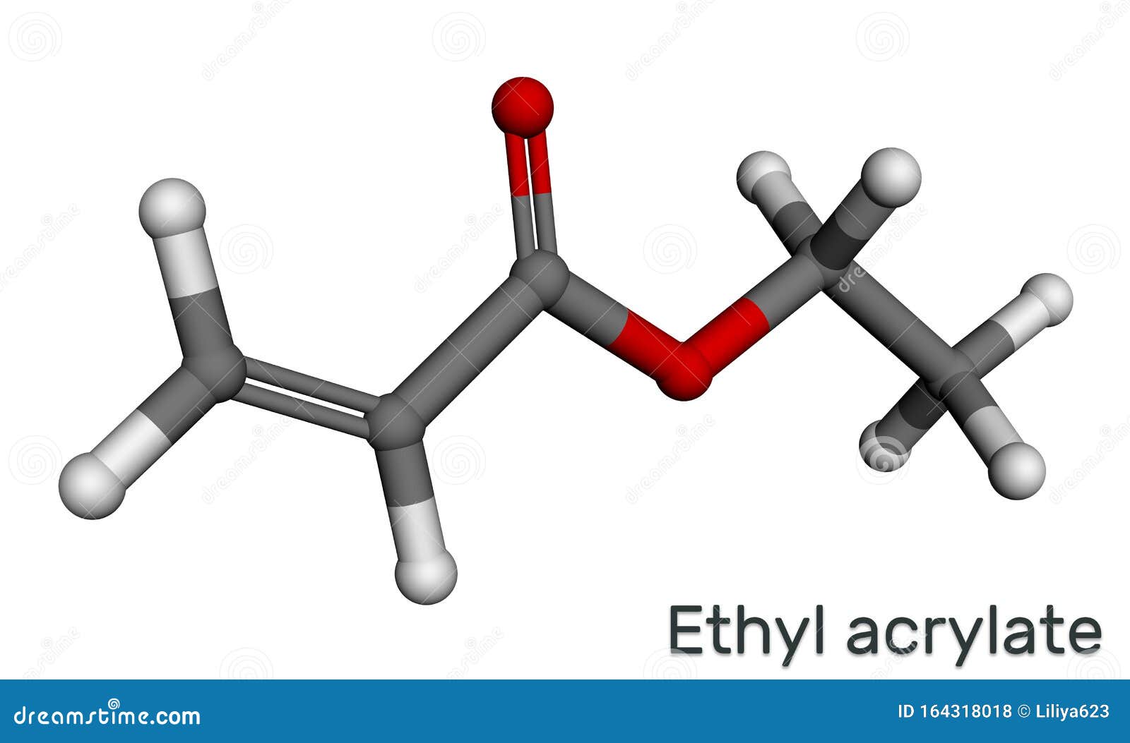 Ethyl Acrylate Molecule. Molecular Model Stock Illustration ...