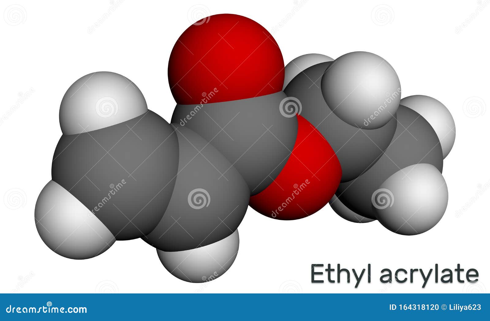 Ethyl Acrylate Molecule. Molecular Model Stock Illustration ...