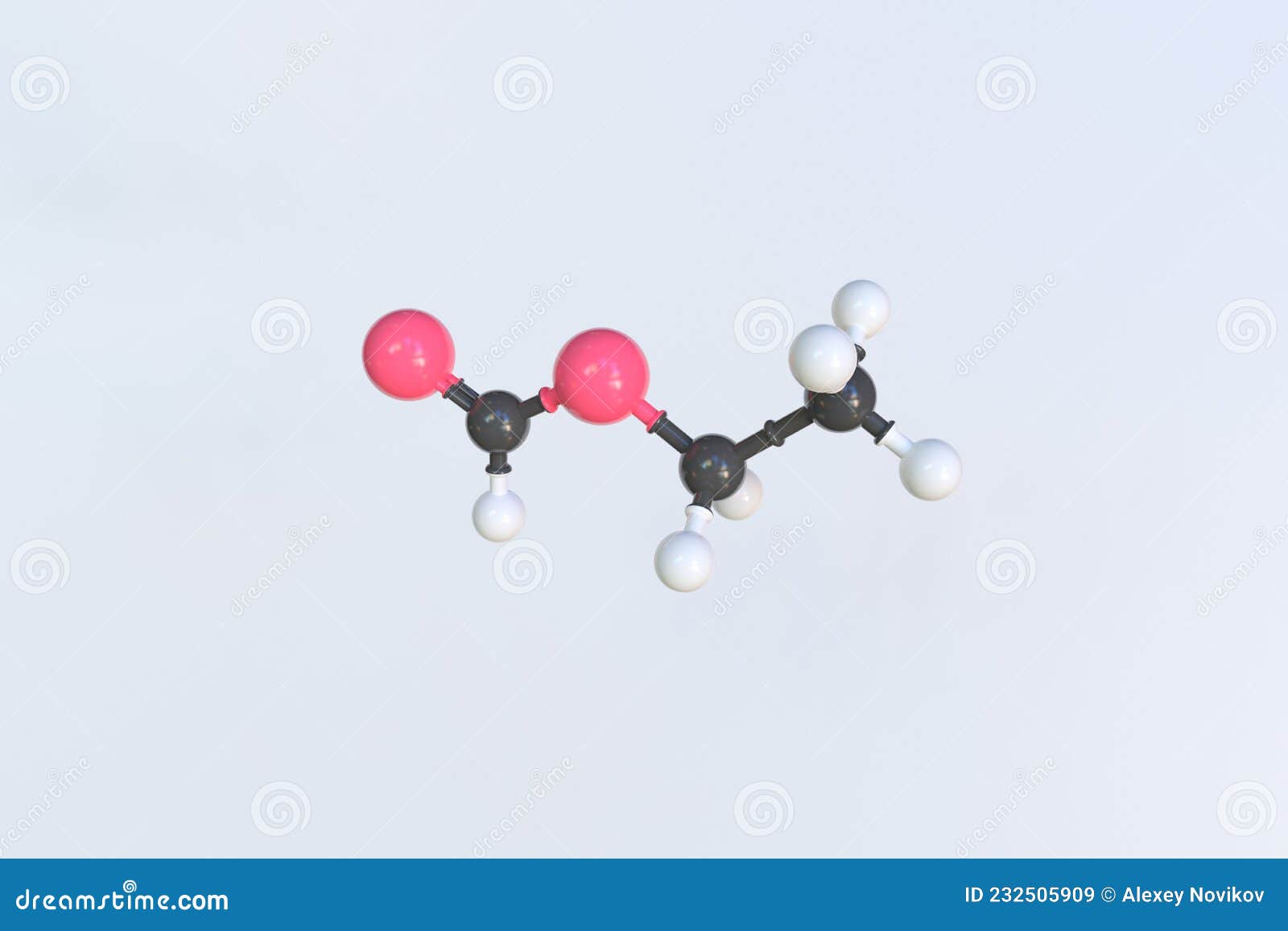 Ethyl Formate Molecule, Isolated Molecular Model. 3D Rendering Stock ...