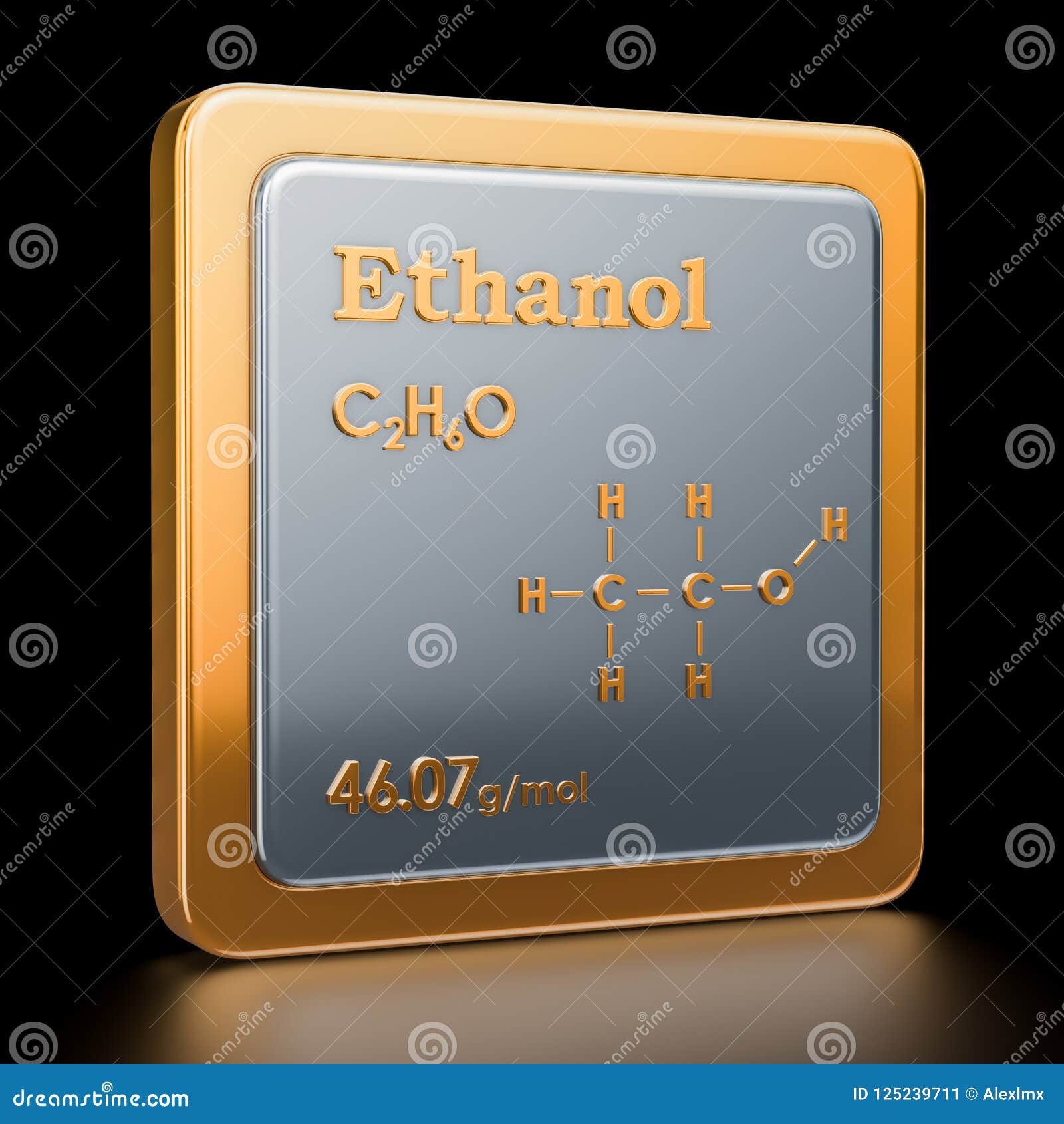 Ethylalcohol Pictogram, Chemische Formule, Moleculaire Structuur 3D ...
