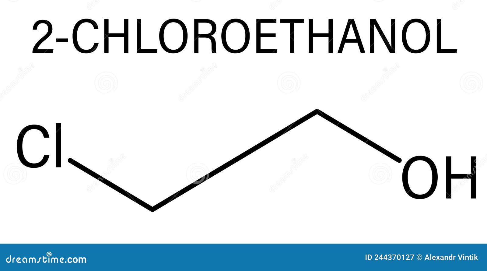 Ethylene Chlorohydrin or 2-Chloroethanol Molecule Stock Vector ...