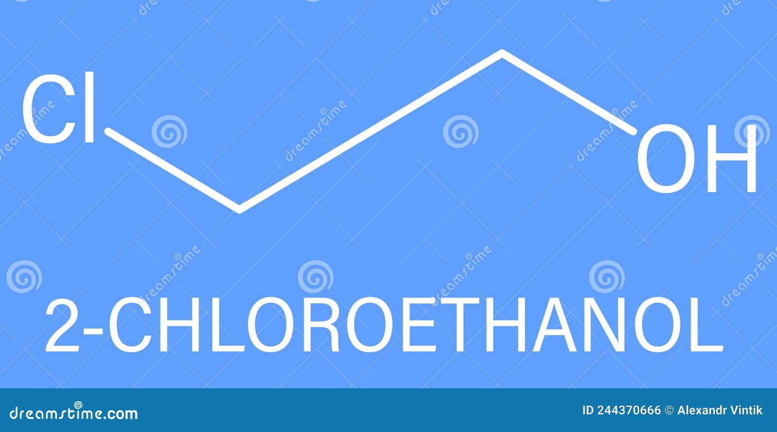 Ethylene Chlorohydrin or 2-Chloroethanol Molecule Stock Vector ...