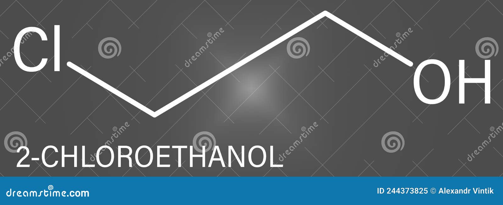 Ethylene Chlorohydrin Or 2-Chloroethanol Molecule. Skeletal Formula ...