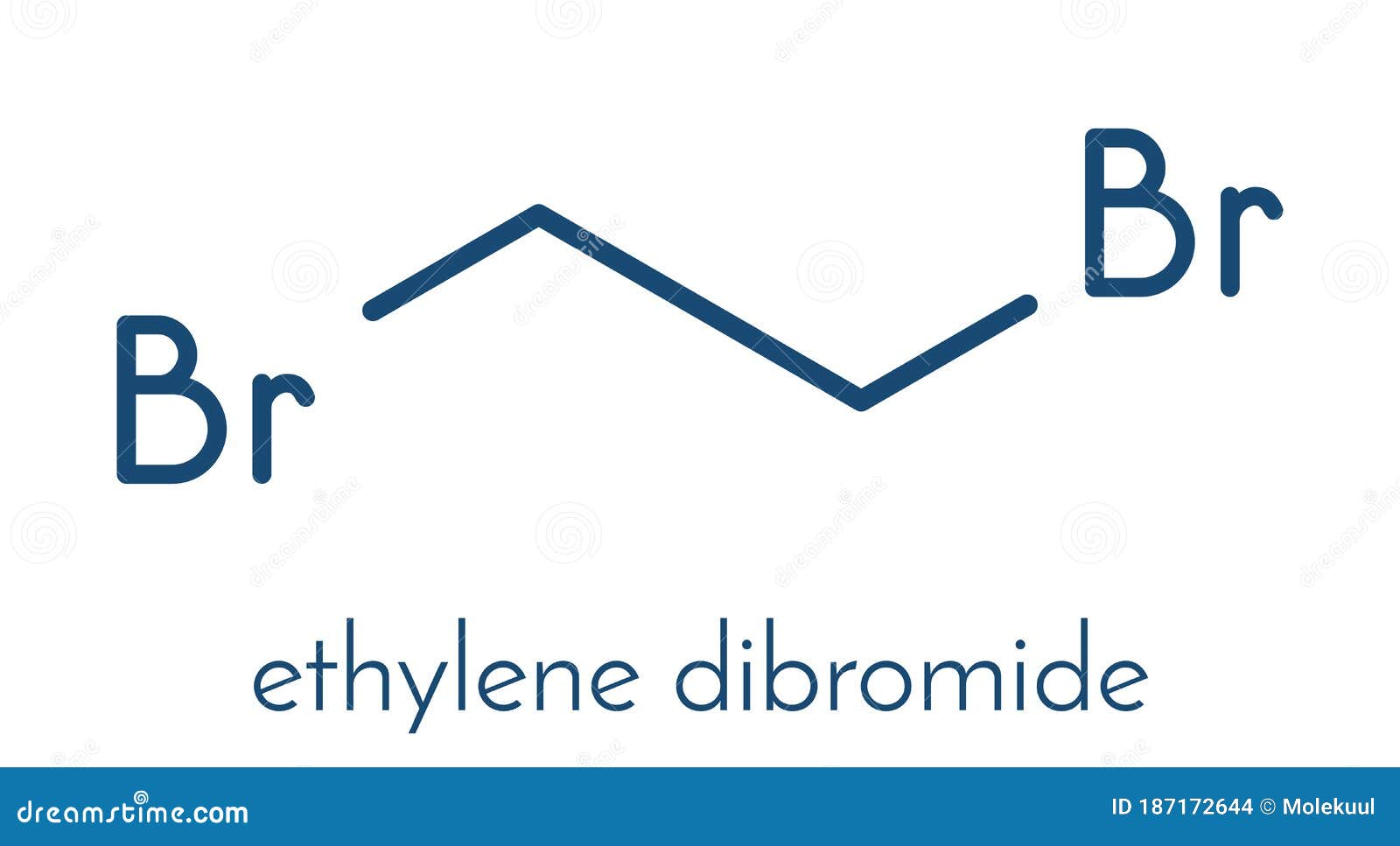 Ethylene Dibromide EDB, 1,2-dibromoethane Fumigant Molecule. Skeletal ...