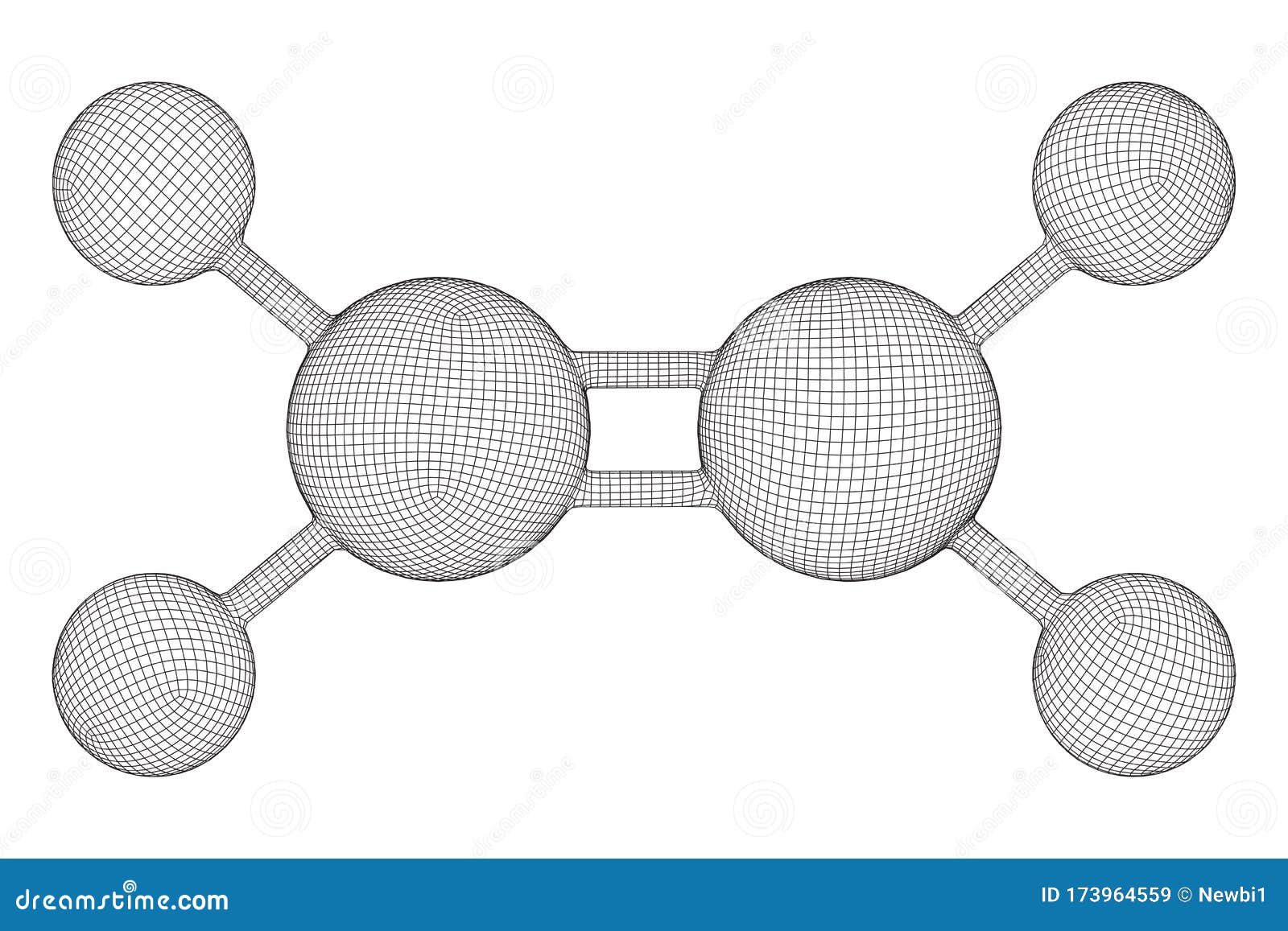 Ethylene ethene molecule. stock vector. Illustration of hydrocarbon ...