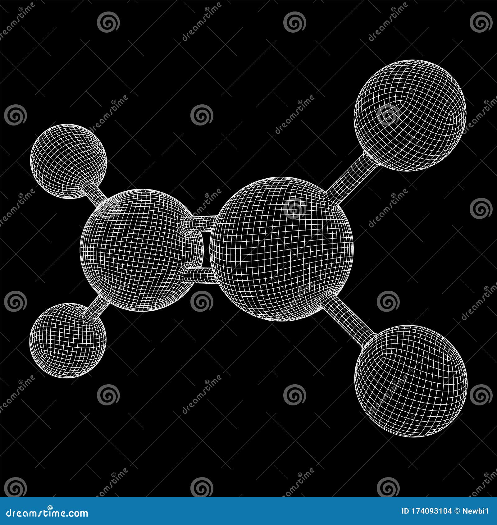 Ethylene Ethene Molecule. Cartoon Vector | CartoonDealer.com #177723637
