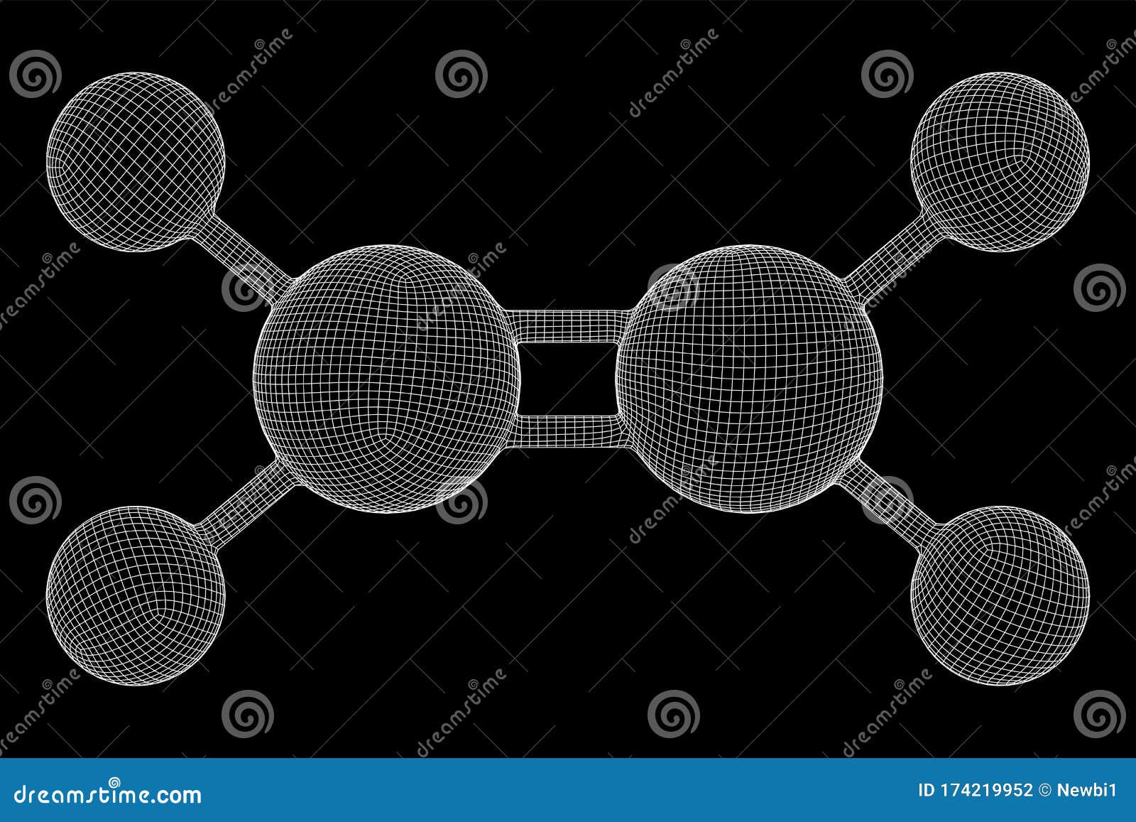Ethylene ethene molecule. stock vector. Illustration of plant - 174219952