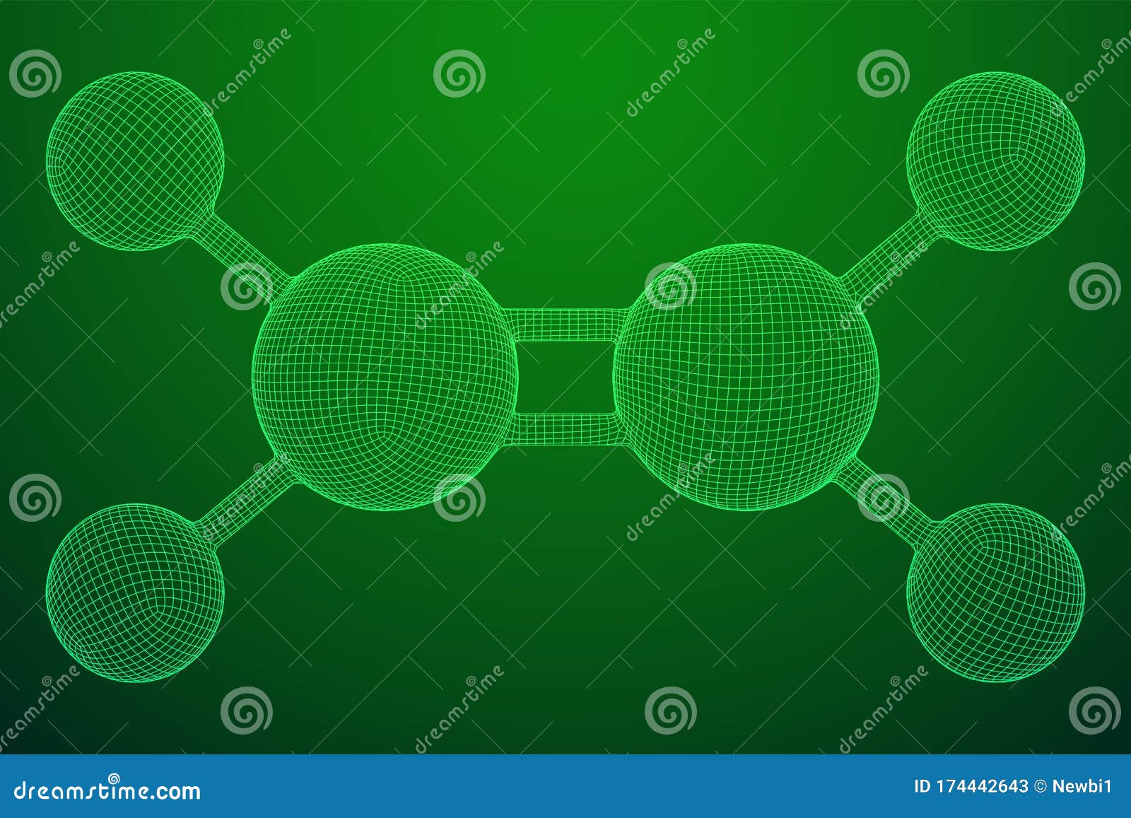 Ethylene Ethene Molecule. Cartoon Vector | CartoonDealer.com #174442643