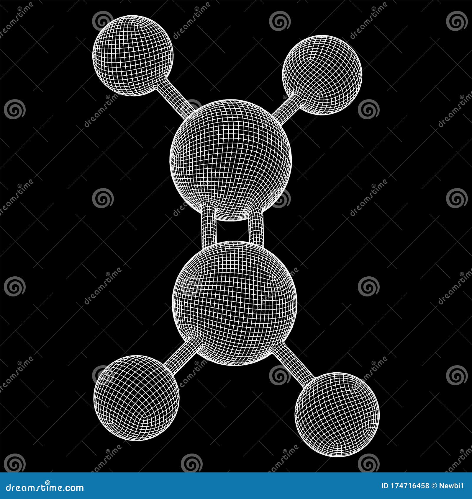 Ethylene ethene molecule. stock vector. Illustration of molecule ...