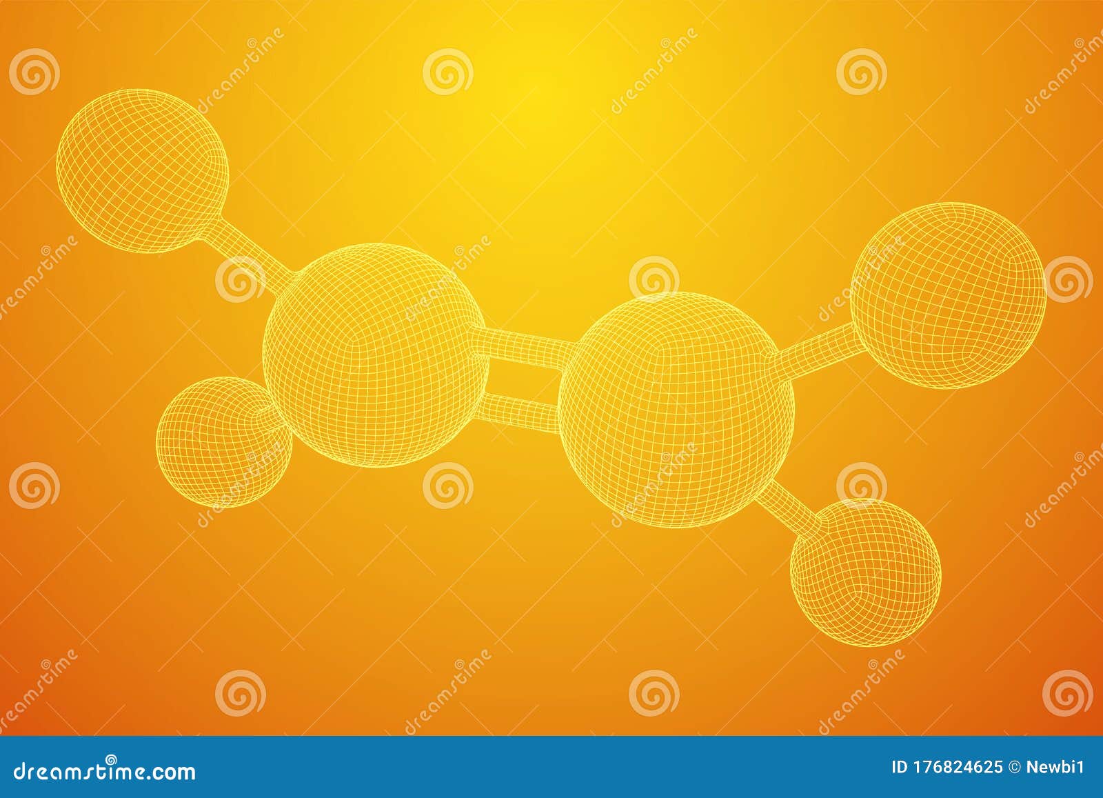Ethylene ethene molecule. stock vector. Illustration of formula - 176824625