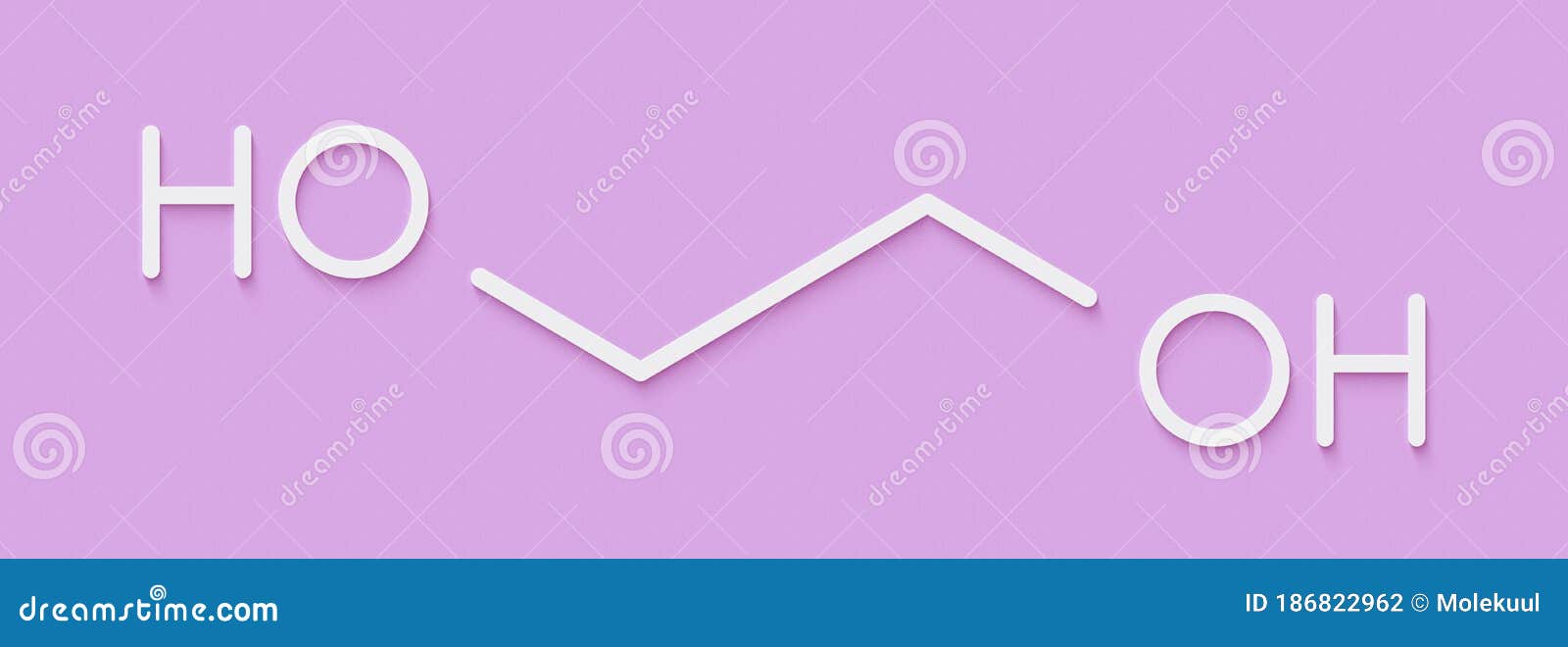 Ethylene Glycol Molecular Structure, 3d Model Molecule, Antifreeze ...