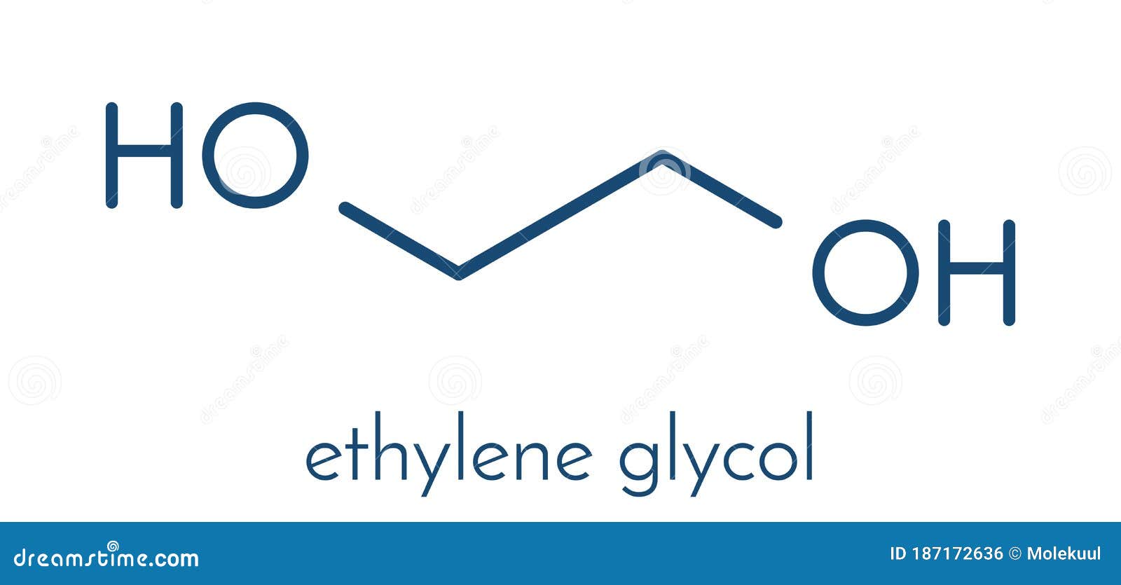Ethylene Glycol, Diol, C2H6O2 Molecule. It Is Used For Manufacture Of ...