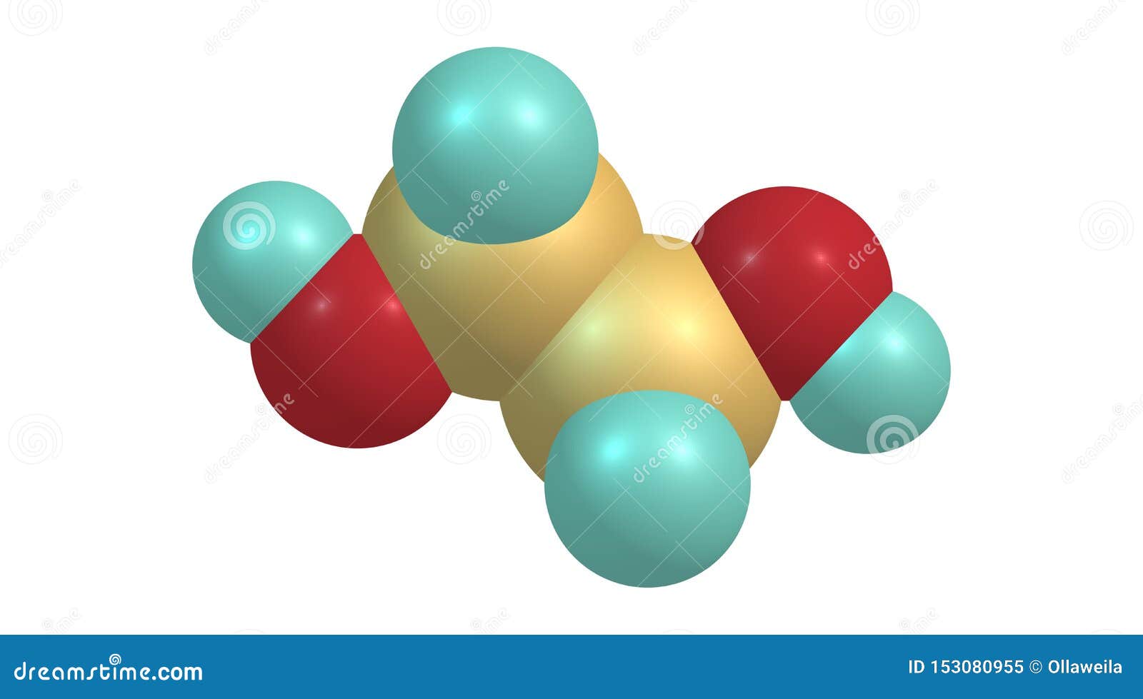 Ethylene Glycol Molecular Structure Isolated on White Stock ...