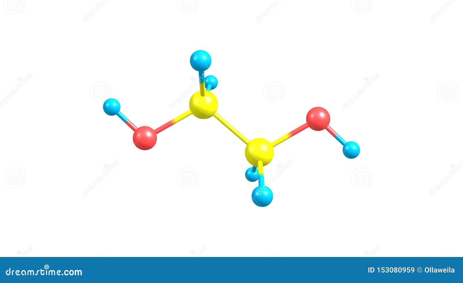 Ethylene Glycol Molecular Structure Isolated on White Stock ...