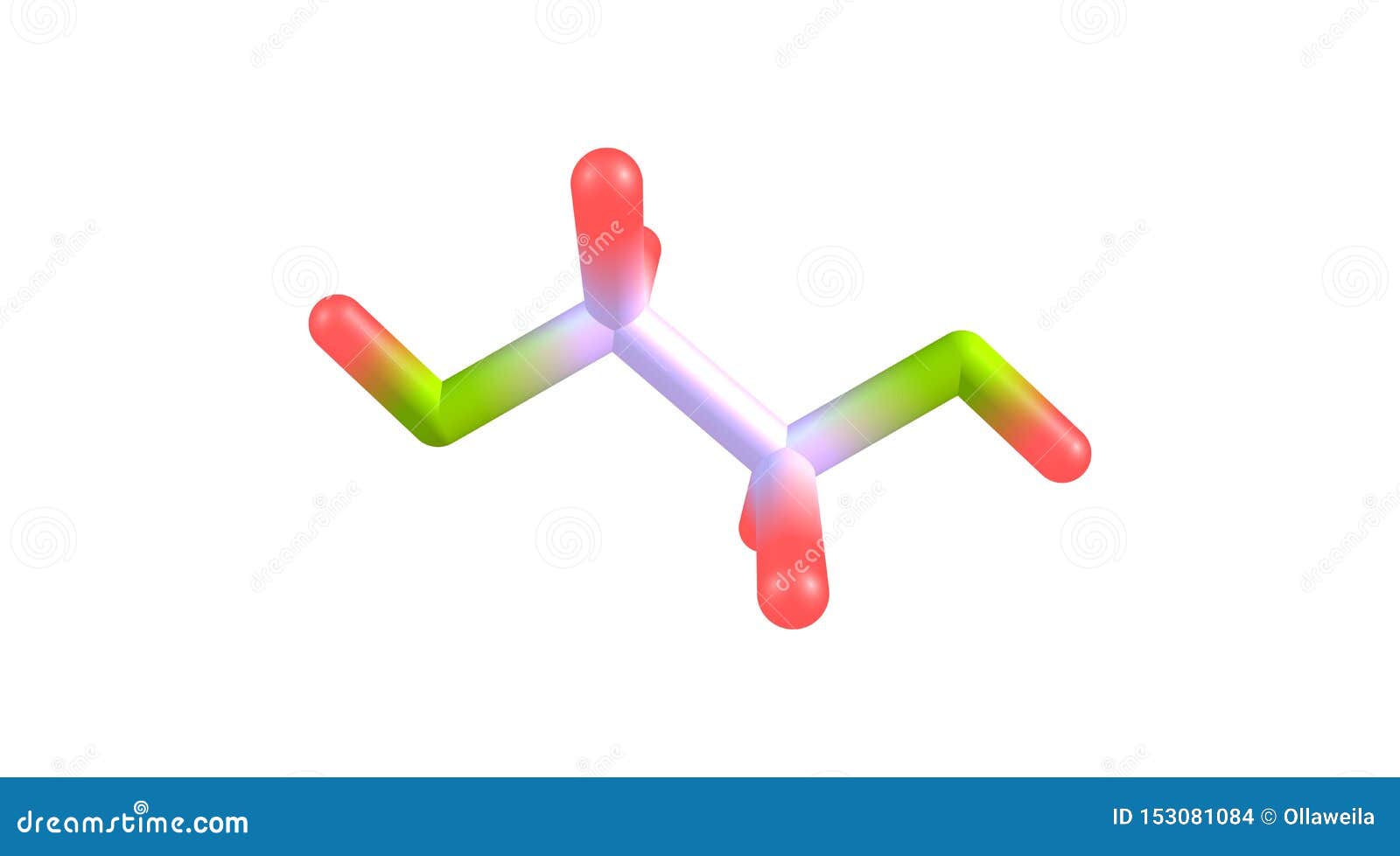 Ethylene Glycol Molecular Structure Isolated on White Stock ...