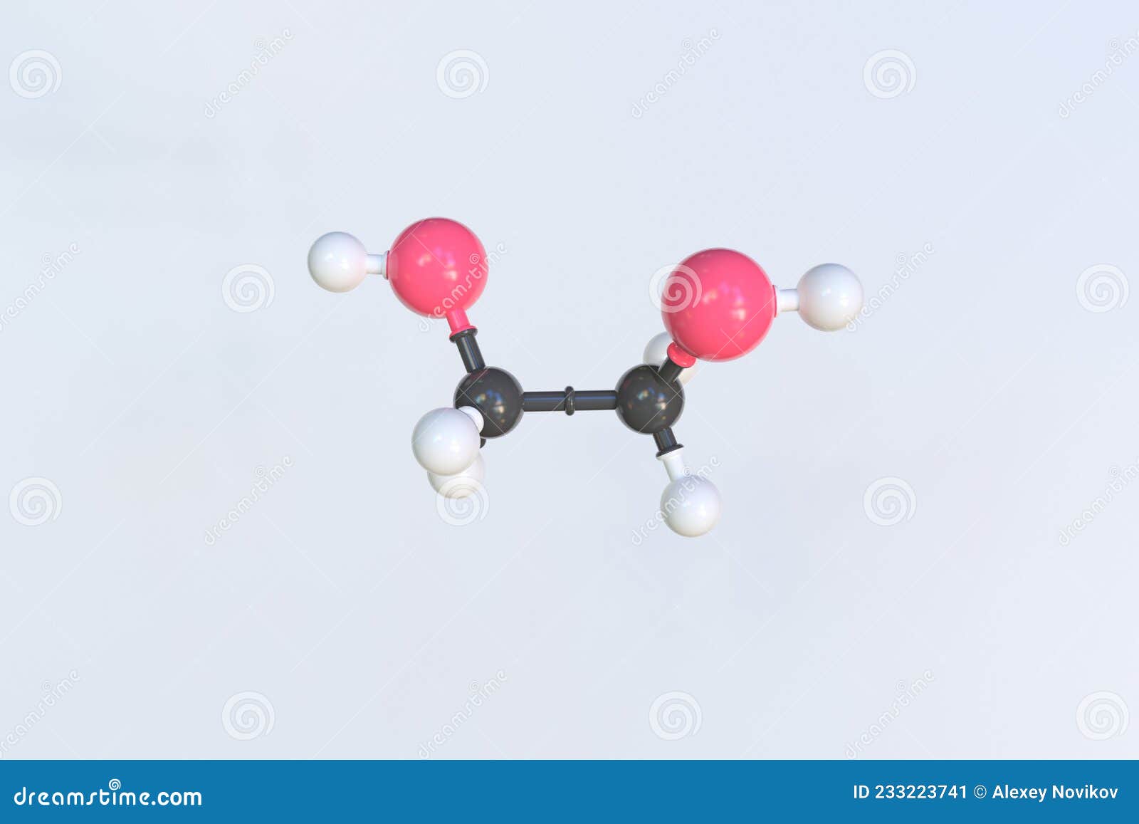 Ethylene Glycol Molecule Made with Balls, Scientific Molecular Model ...