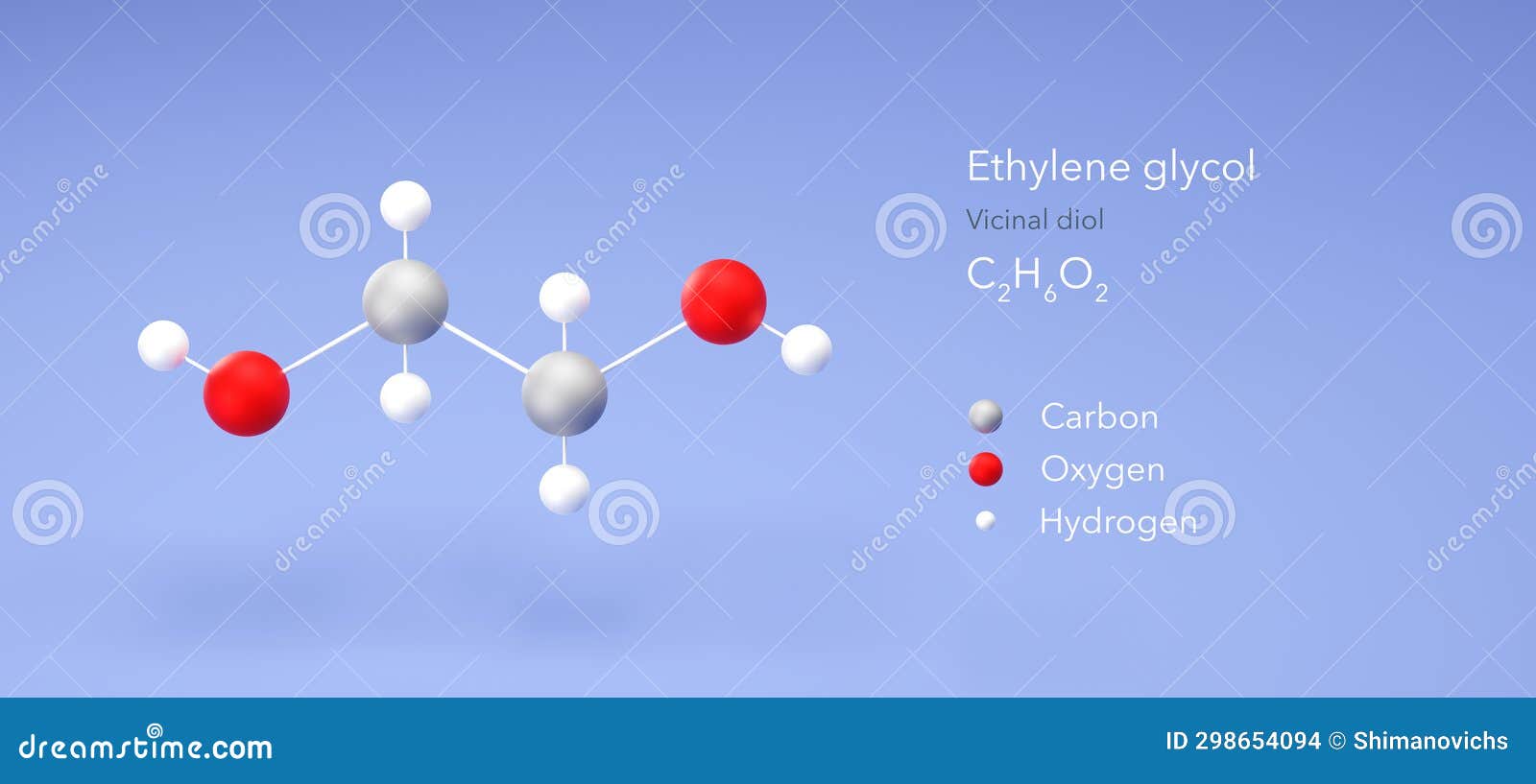 Ethylene Glycol Molecule, Molecular Structures, Polyester Fibers, 3d ...