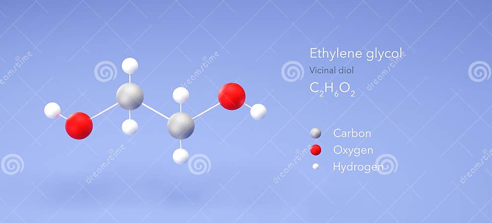 Ethylene Glycol Molecule, Molecular Structures, Polyester Fibers, 3d ...