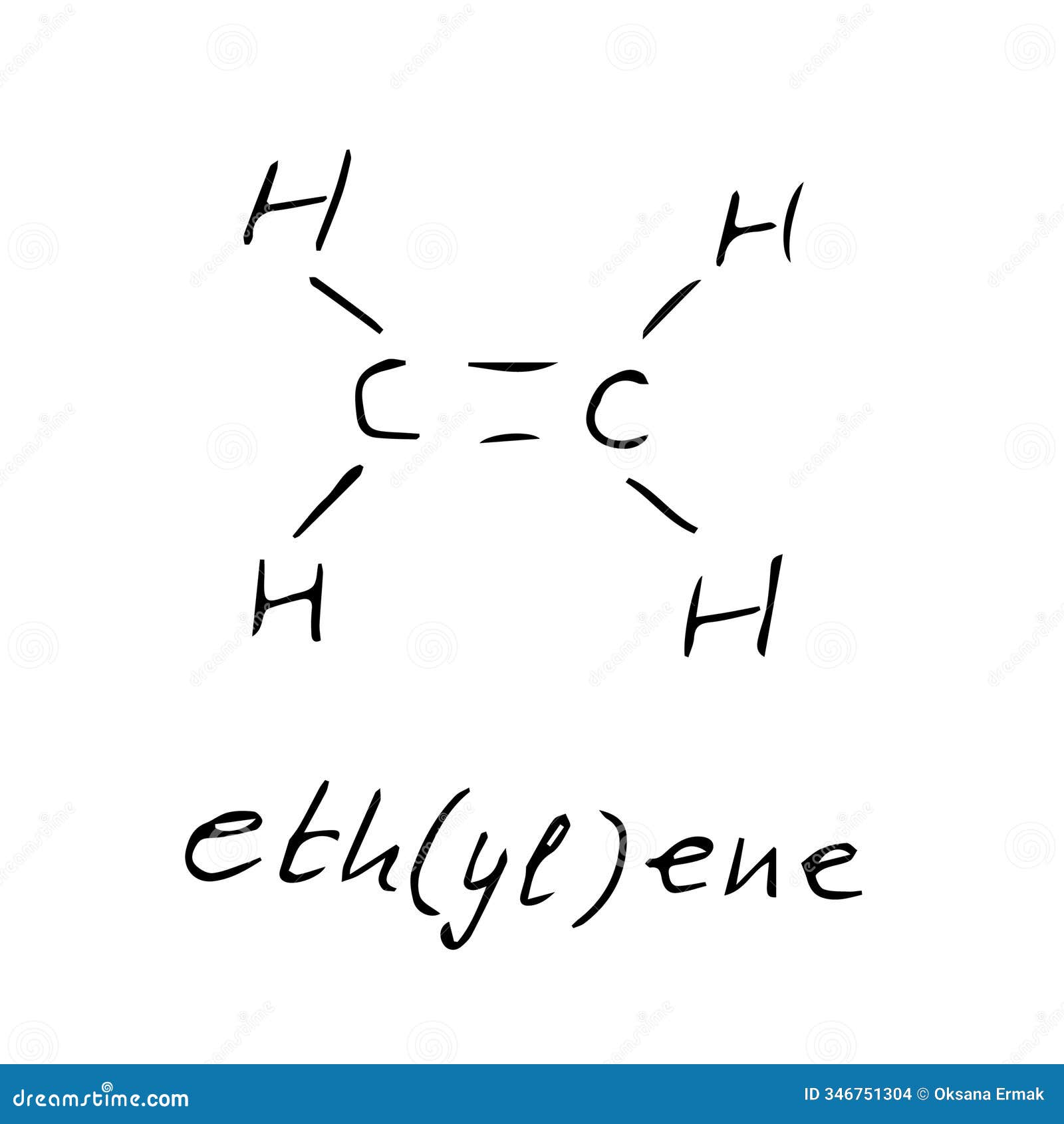 Ethylene Molecule Formula. Hand Drawn Imitation of Ethylene Structural ... Ethylene Molecule Formula. Hand Drawn Imitation of Ethylene Structural ...