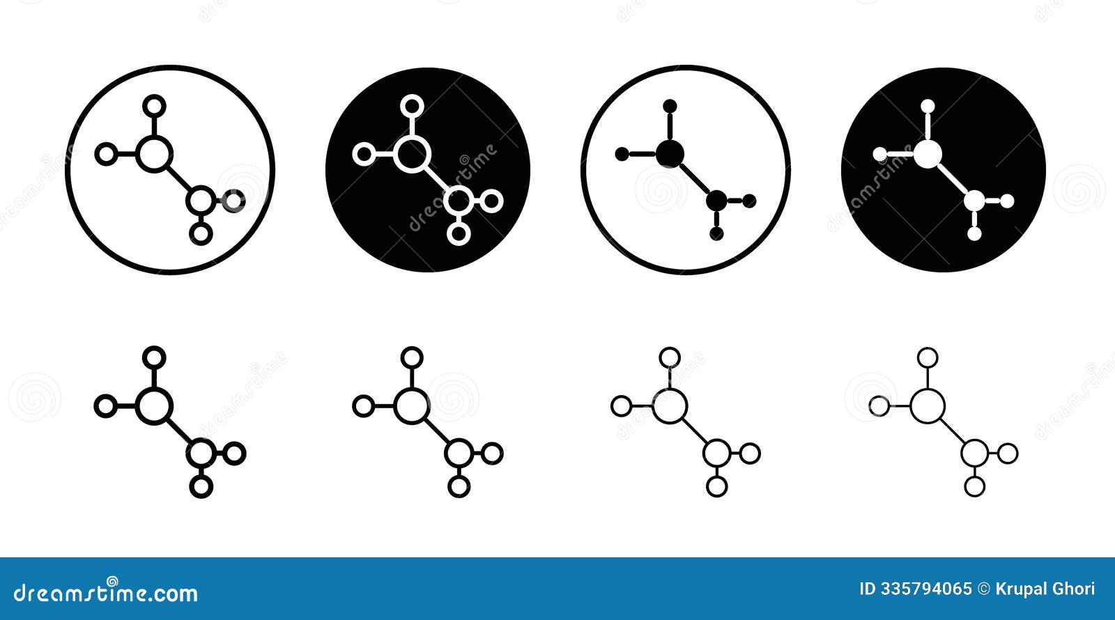 Ethylene Molecule Icon Logo Set Vector Stock Illustration ...