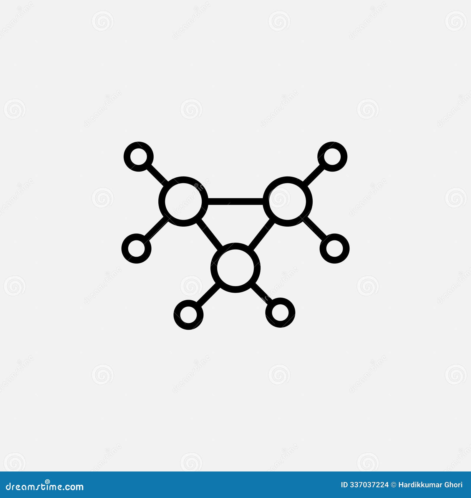 Ethylene Moleculeline In Thin Line Black Color. Flat Simple Vector ...