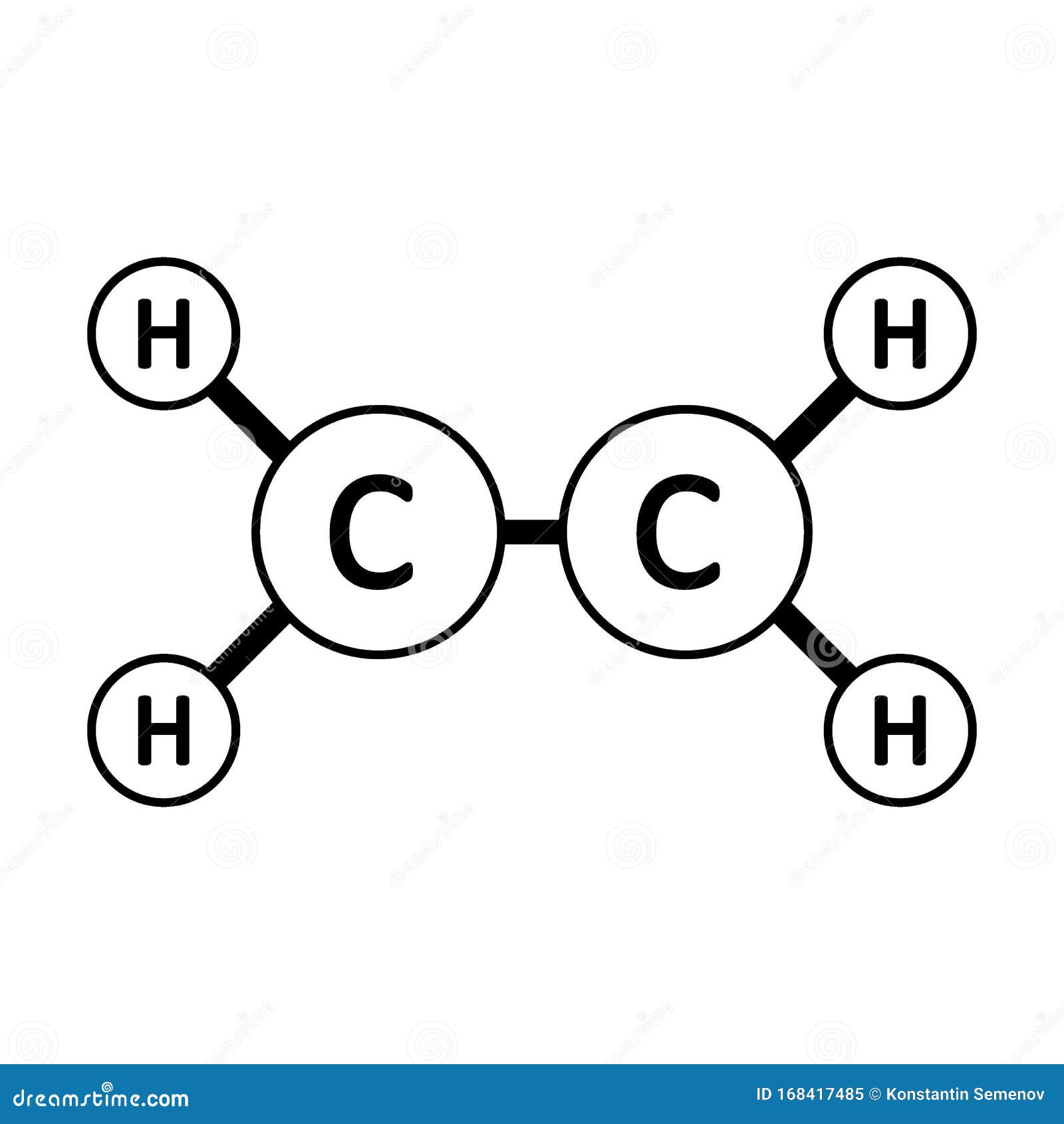 Ethylene Molecule Structure Vector Icon Symbol Isoalted On White ...