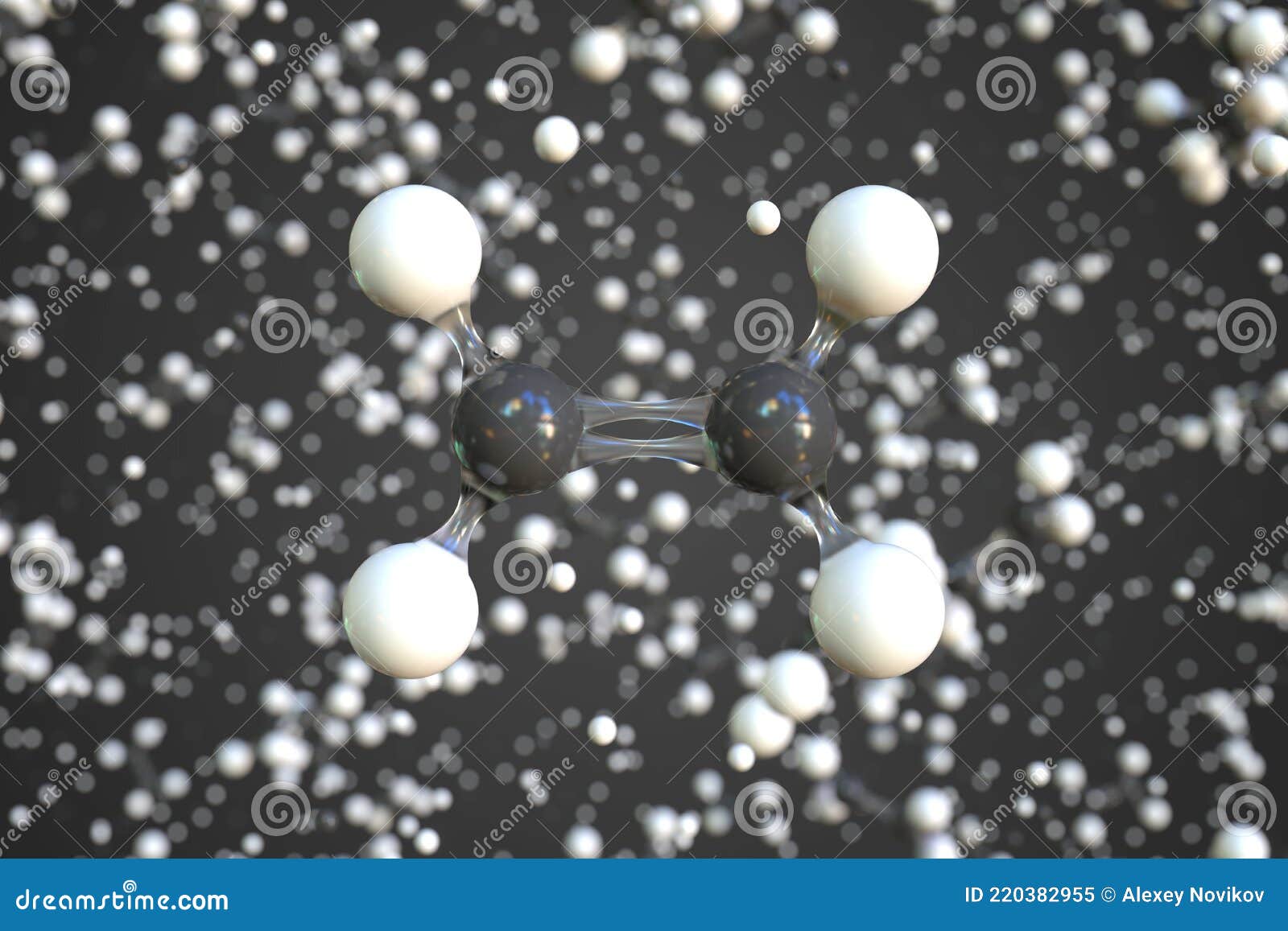 Ethylene Molecule Made with Balls, Scientific Molecular Model. Chemical ...