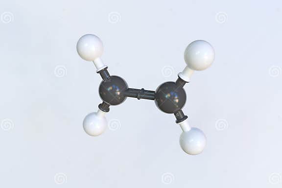 Ethylene Molecule Made with Balls, Scientific Molecular Model. 3D ...