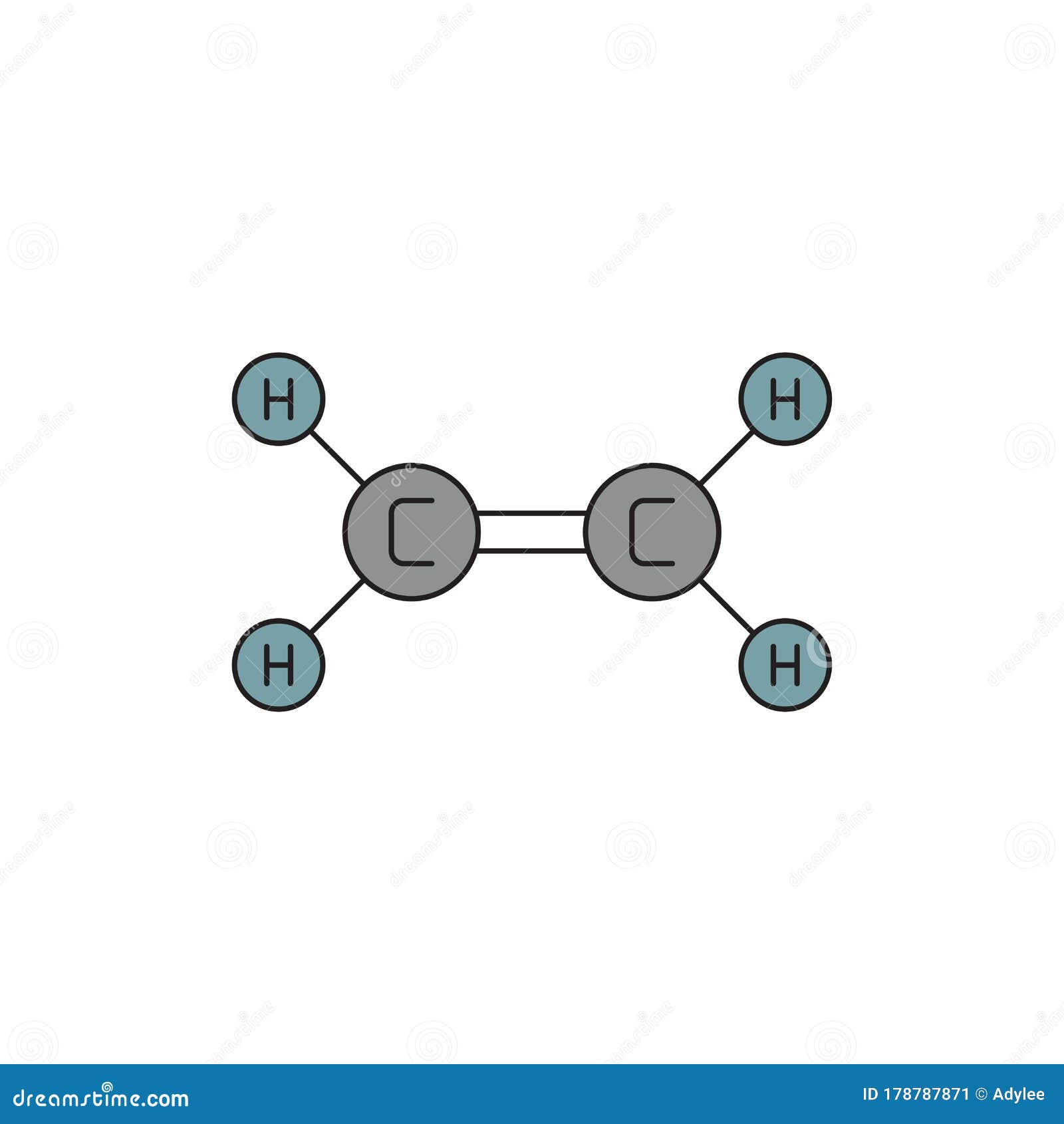 Ethylene Molecule Structure Vector Icon Symbol Isoalted on White ...