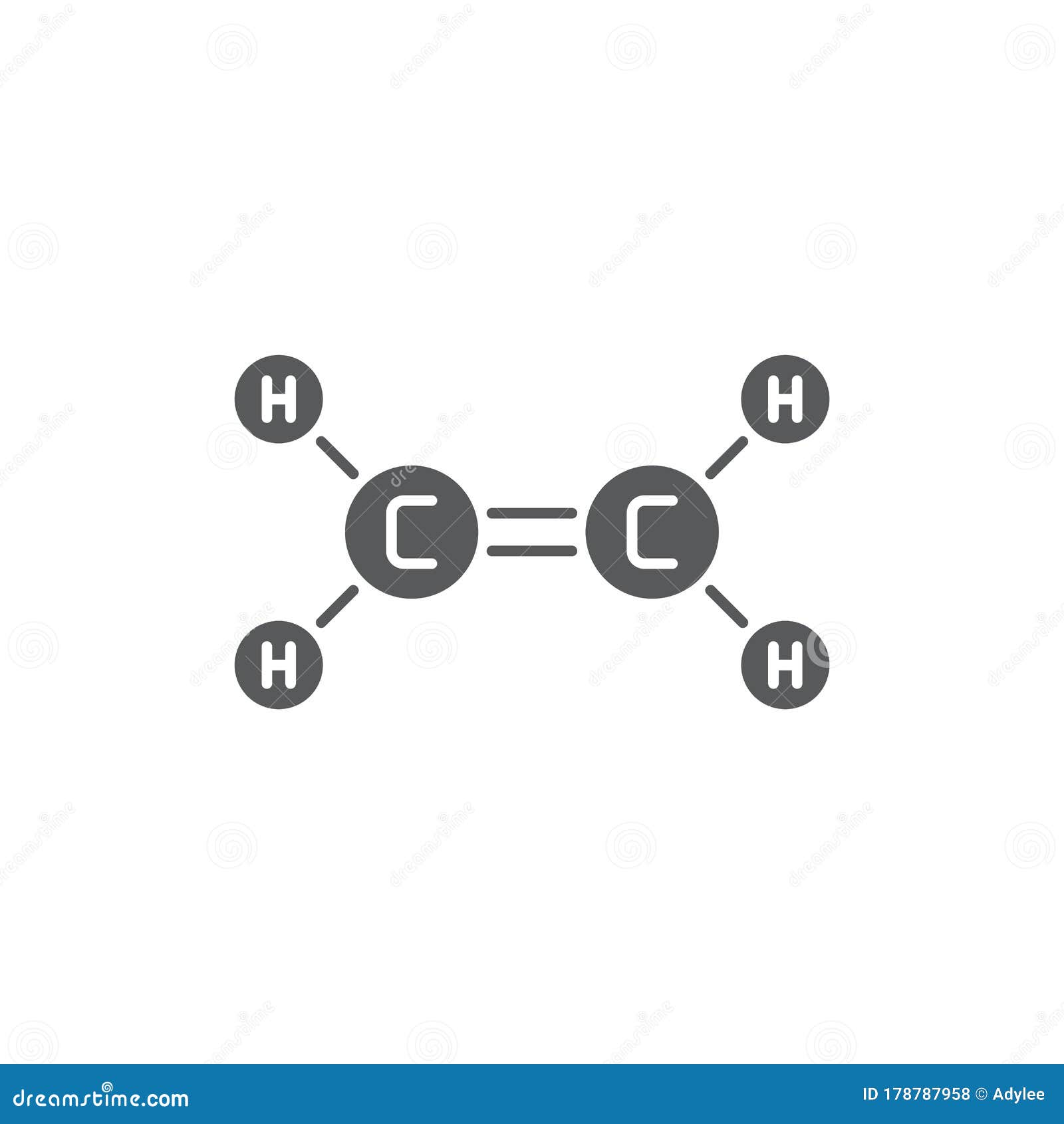 Ethylene Molecule Structure Vector Icon Symbol Isoalted on White ... Ethylene Molecule Structure Vector Icon Symbol Isoalted on White ...