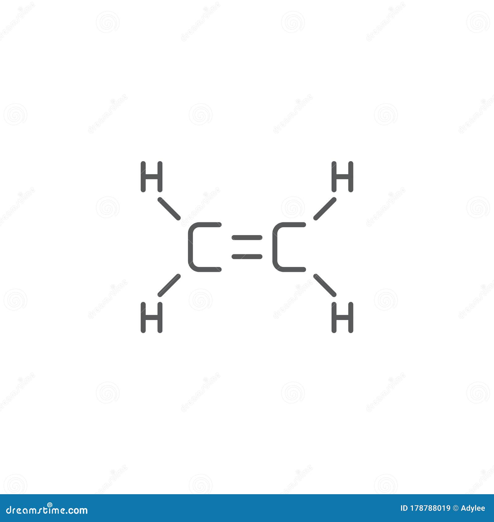 Ethylene Molecule Structure Vector Icon Symbol Isoalted on White ...
