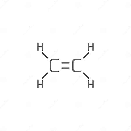 Ethylene Molecule Structure Vector Icon Symbol Isoalted on White ...