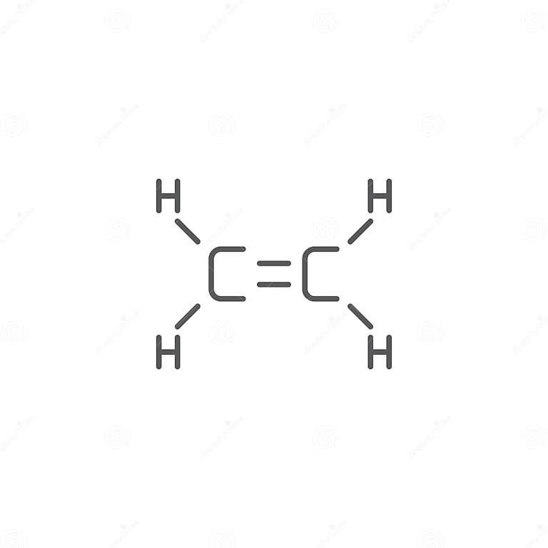 Ethylene Molecule Structure Vector Icon Symbol Isoalted on White ...
