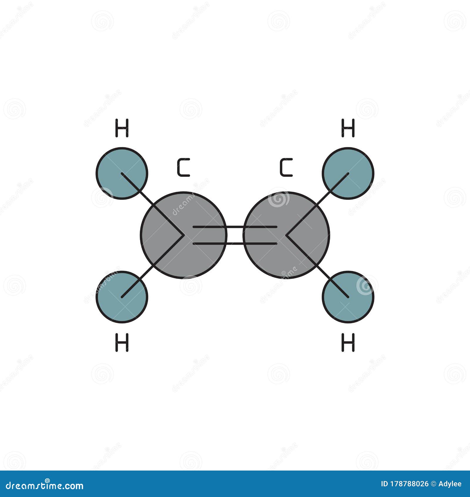 Ethylene Molecule Structure Vector Icon Symbol Isoalted on White ... Ethylene Molecule Structure Vector Icon Symbol Isoalted on White ...