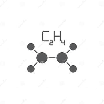 Ethylene Molecule Structure Vector Icon Symbol Isoalted on White ...
