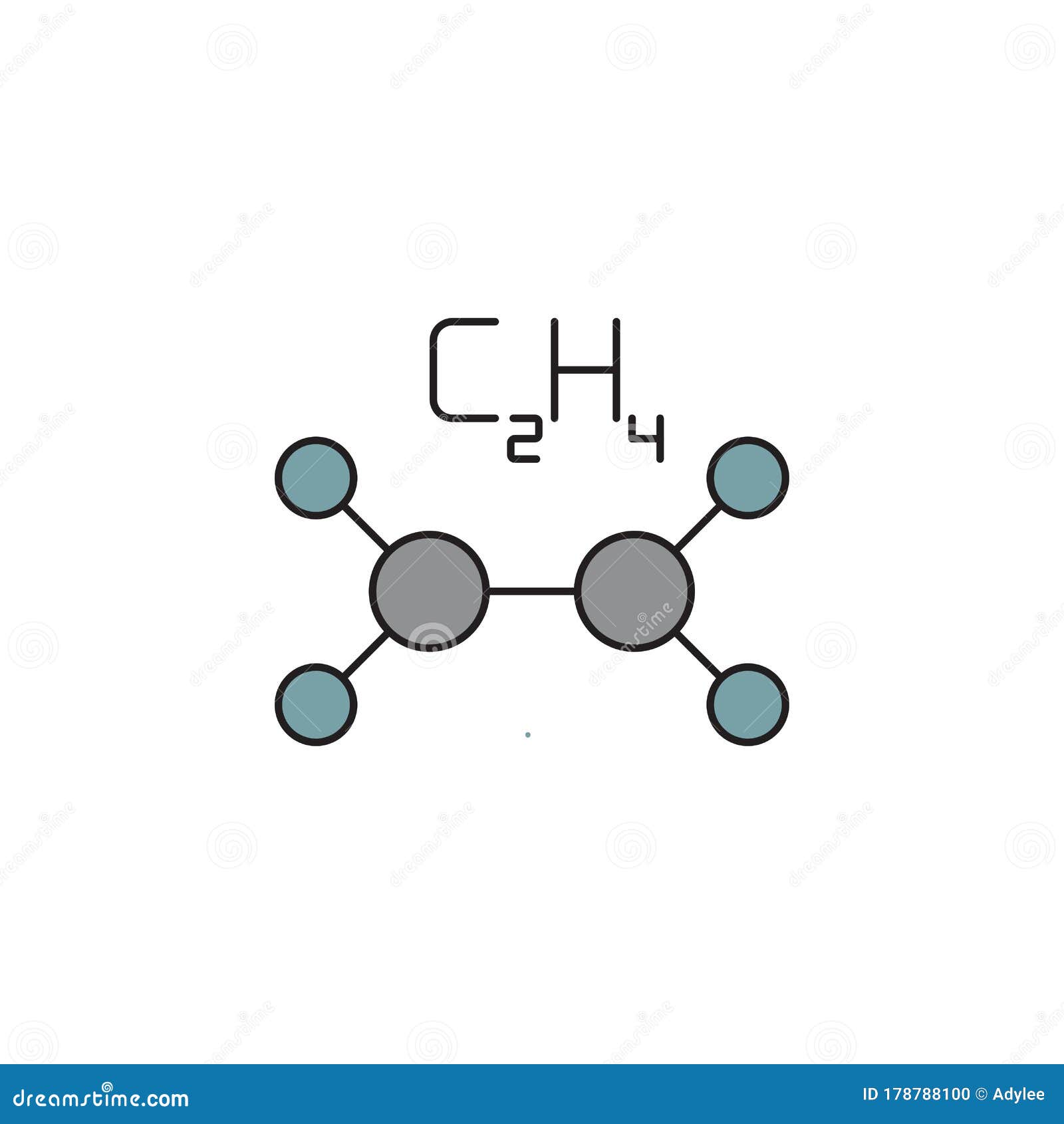 Ethylene Molecule Structure Vector Icon Symbol Isoalted on White ... Ethylene Molecule Structure Vector Icon Symbol Isoalted on White ...