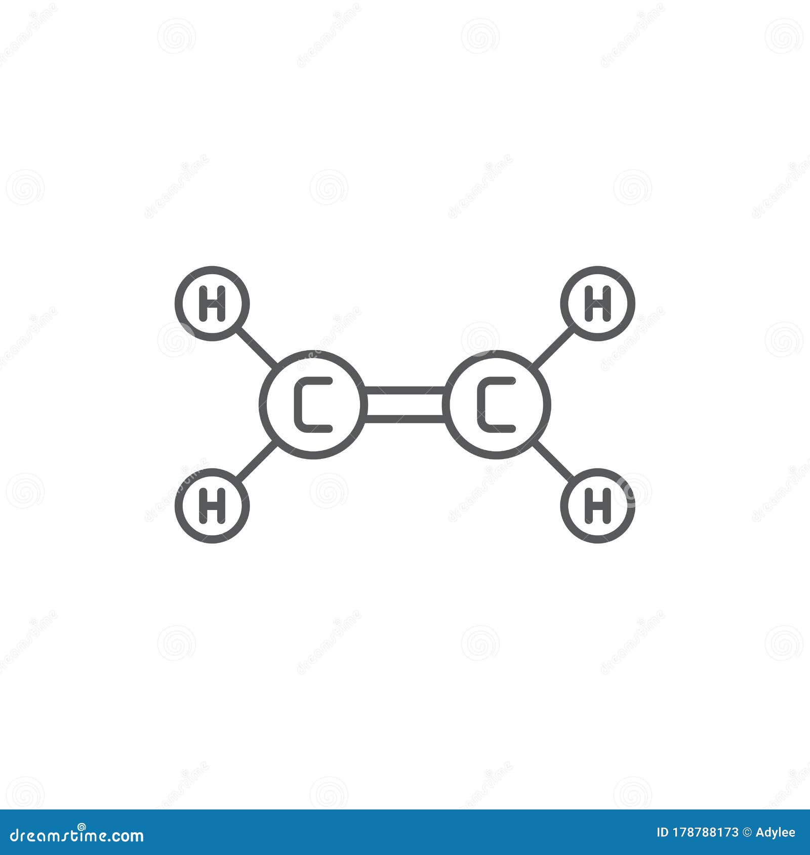 Ethylene Molecule Structure Vector Icon Symbol Isoalted On White ... Ethylene Molecule Structure Vector Icon Symbol Isoalted On White ...