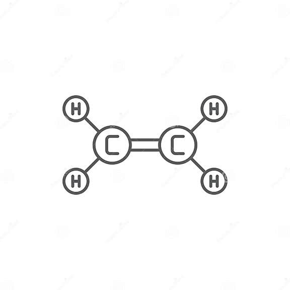 Ethylene Molecule Structure Vector Icon Symbol Isoalted on White ...