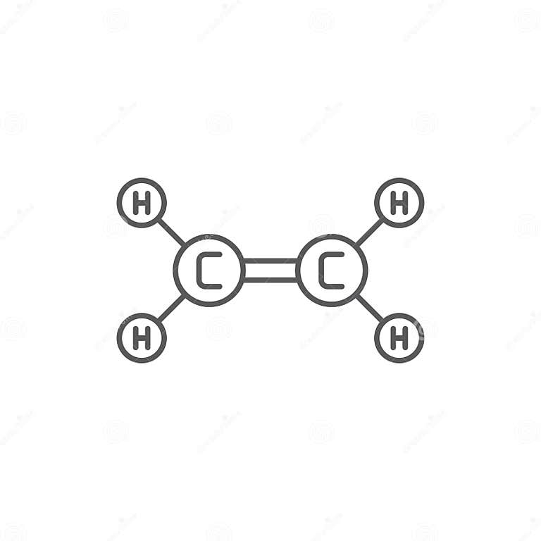 Ethylene Molecule Structure Vector Icon Symbol Isoalted on White ...
