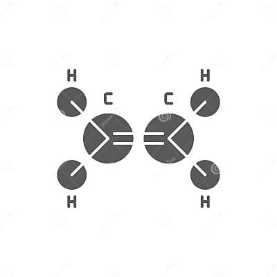 Ethylene Molecule Structure Vector Icon Symbol Isoalted on White ...