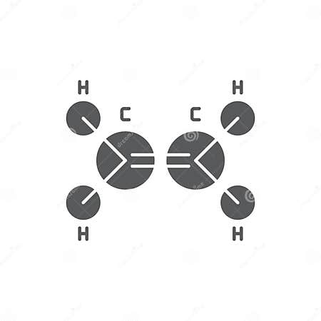 Ethylene Molecule Structure Vector Icon Symbol Isoalted on White ...