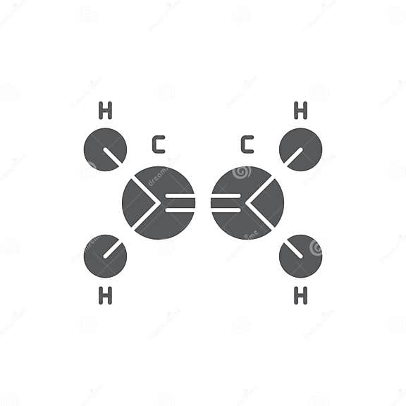 Ethylene Molecule Structure Vector Icon Symbol Isoalted on White ...