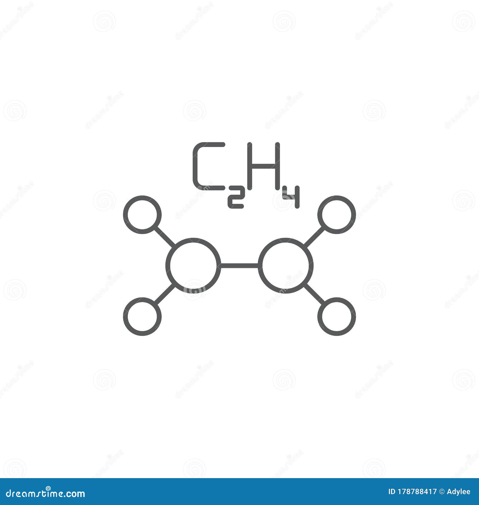 Ethylene Molecule Structure Vector Icon Symbol Isoalted on White ...