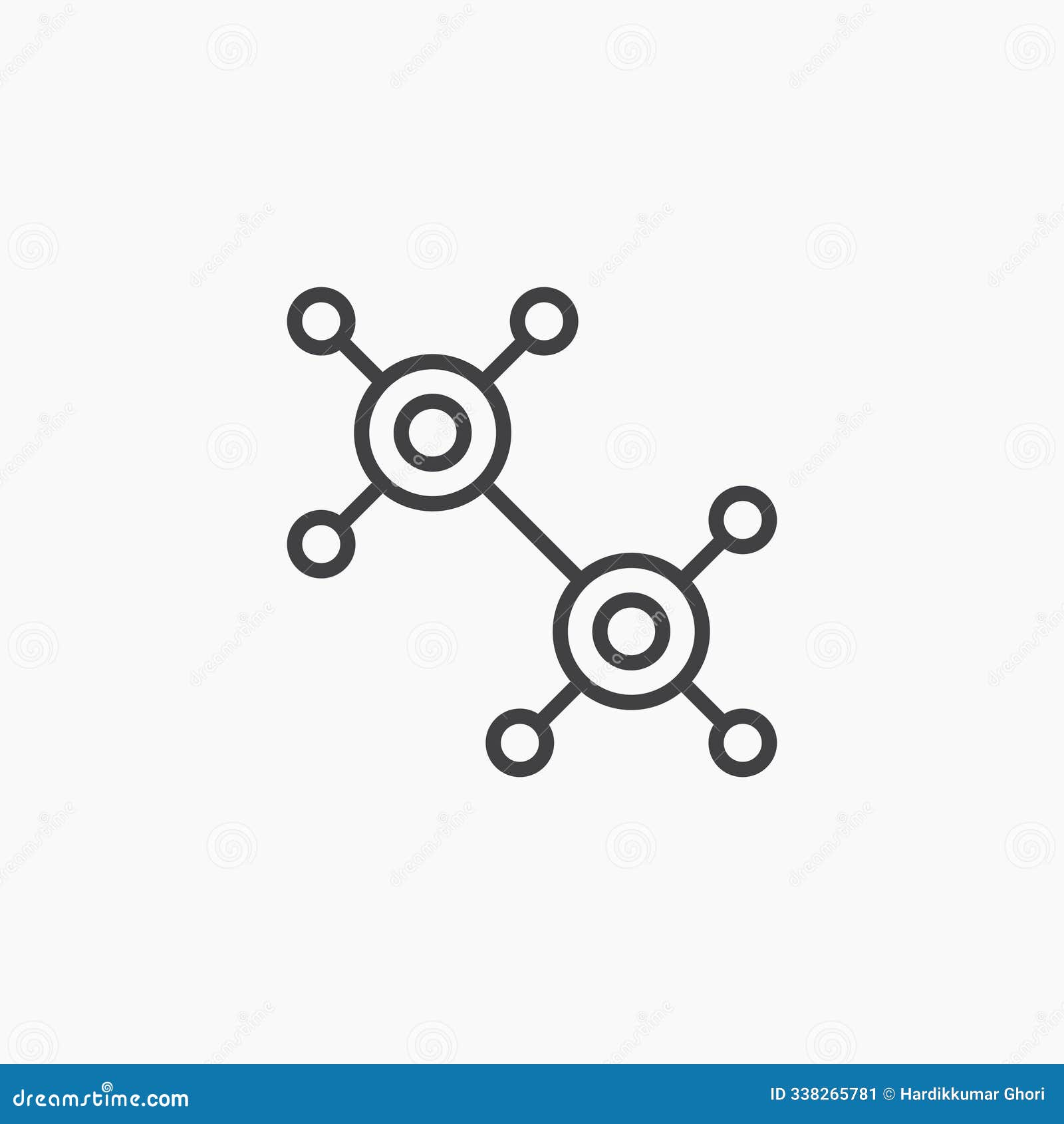 Ethylene Moleculeline in Thin Line Black Color. Flat Simple Vector ...