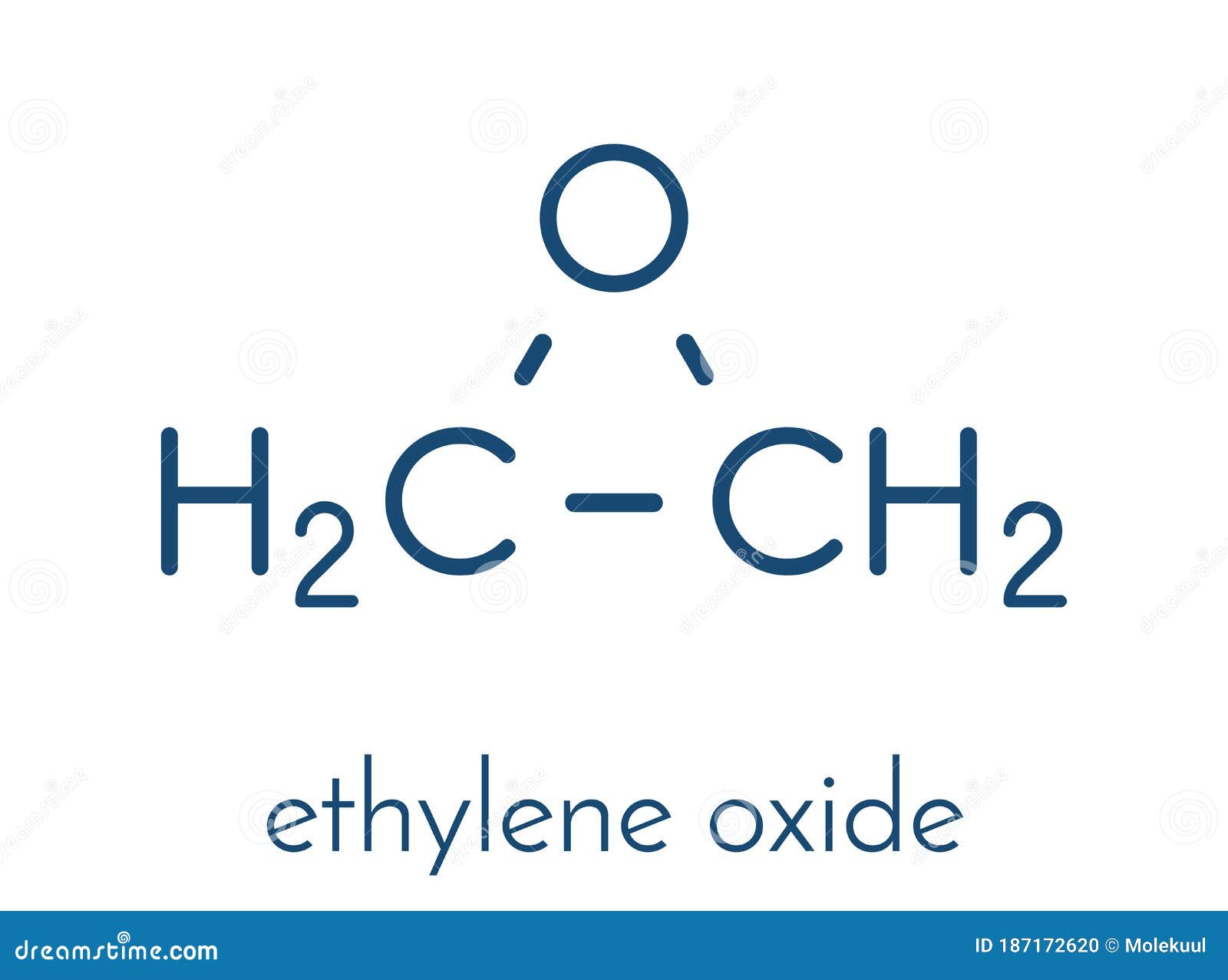 Ethylene Oxide Oxirane Molecule. Uses Include Sterilization of Medical ...