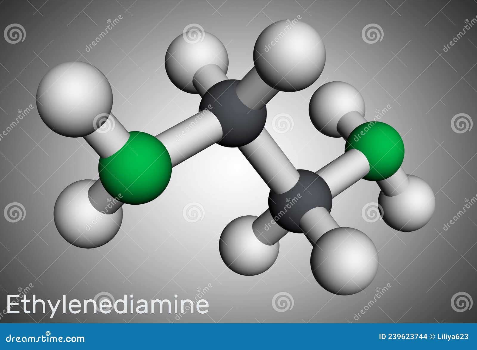 Ethylenediamine C2H8N2 Molecule. it is Basic Amine, Polyethylene Amine ...