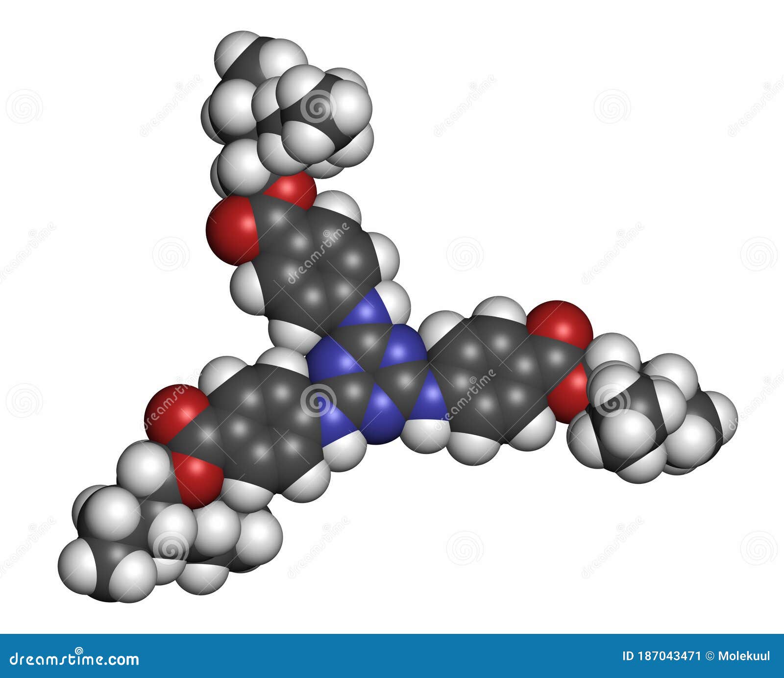 Ethylhexyl Triazone Sunscreen Molecule UV Filter. Skeletal Formula ...
