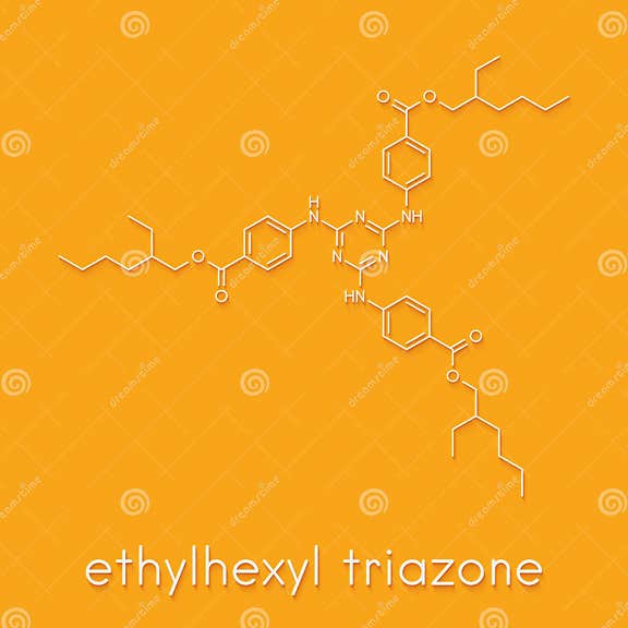 Ethylhexyl Triazone Sunscreen Molecule UV Filter. Skeletal Formula ...
