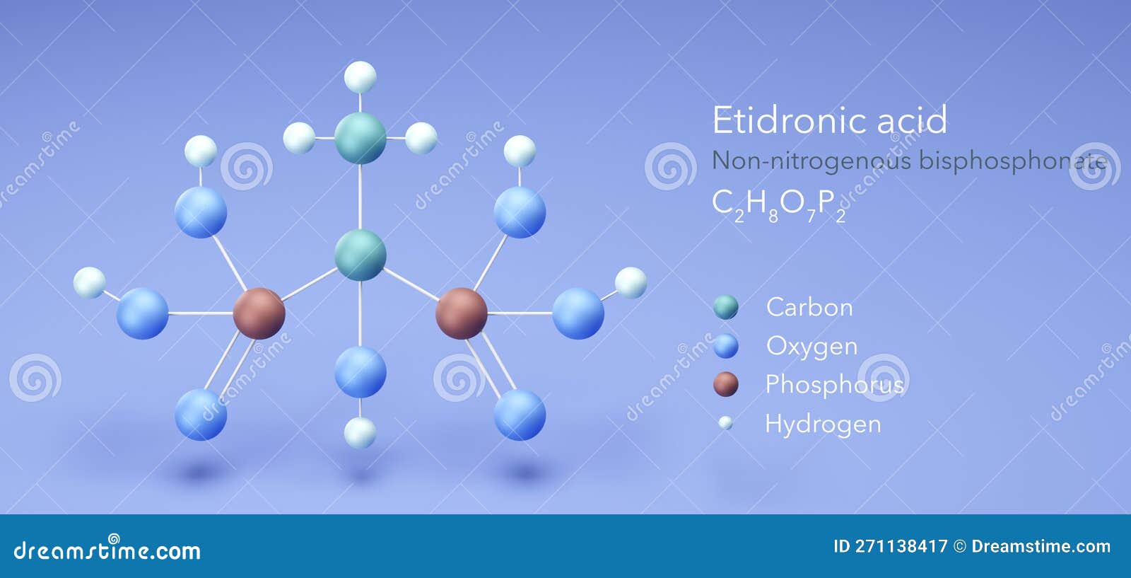 Etidronic Acid Molecule, Molecular Structures, Non-nitrogenous ...